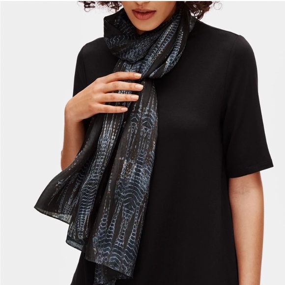 Eileen Fisher | Accessories | Eileen Fisher Silk Shibori Track Storm ...